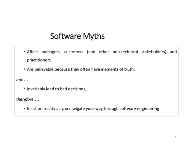 Software Myths | PPTX | Technology & Computing