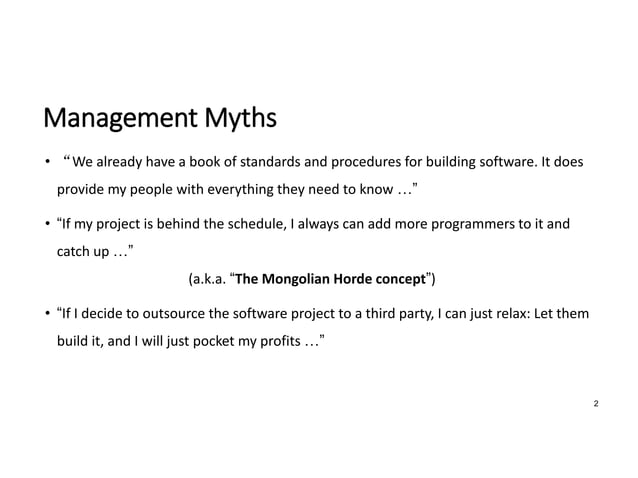 Software Myths | PPTX | Technology & Computing