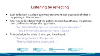Session 5: Motivational interviewing: unlocking the patient’s own ...