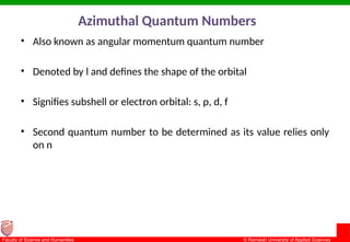 Session 5.pptx, chemistry, quantum numbers | PPT