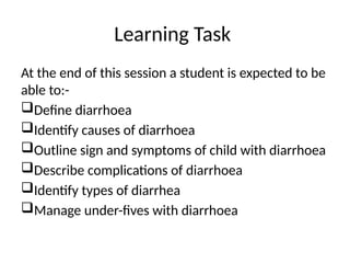 CARE OF UNDER-FIVE WITH DIARRHOEA by Ms. LUCY | PPTX