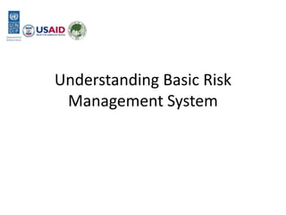 Understanding Basic Risk Management System - Session 5 Managing Project Preparation for Climate ...