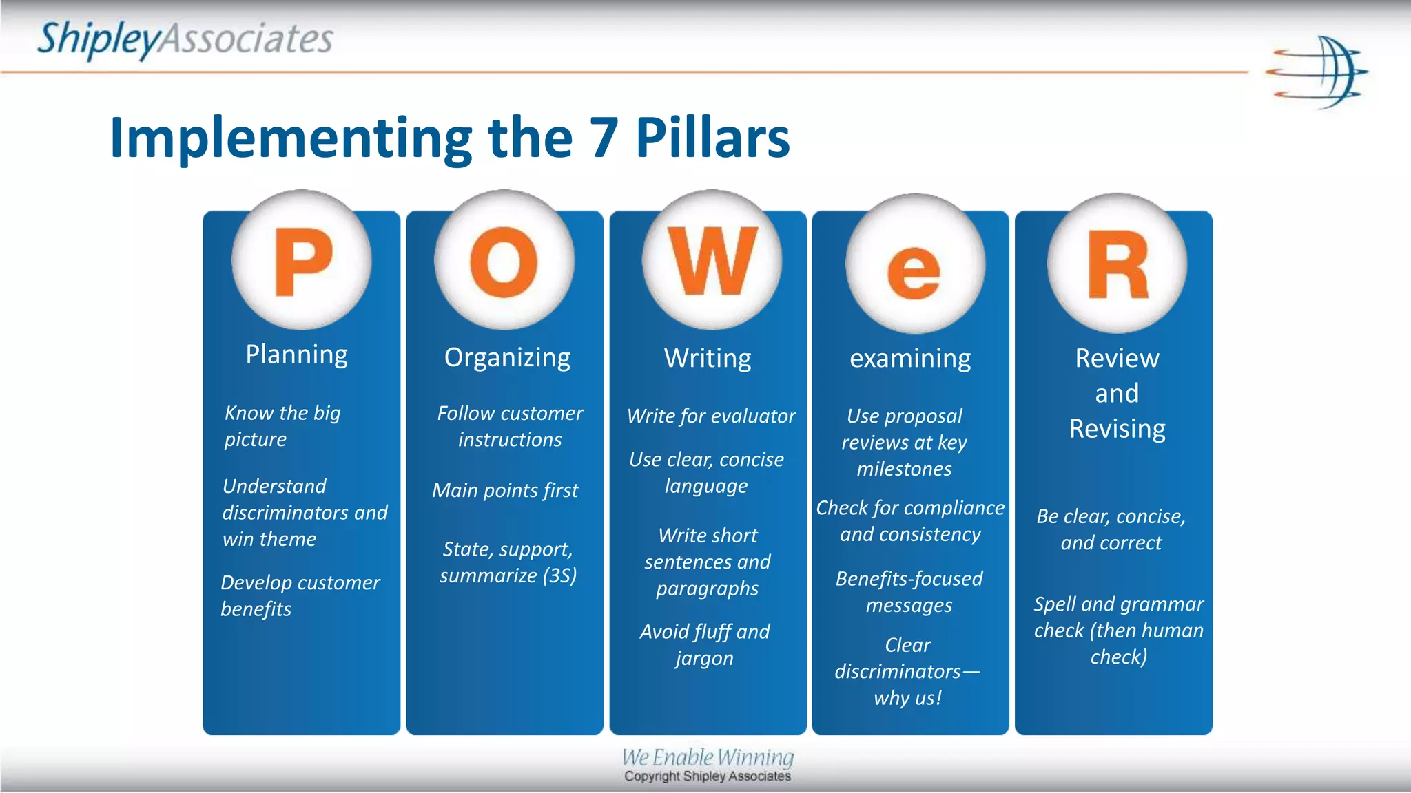 Session 5: Shipley Associates - 7 Pillars of Effective Proposals | PPTX
