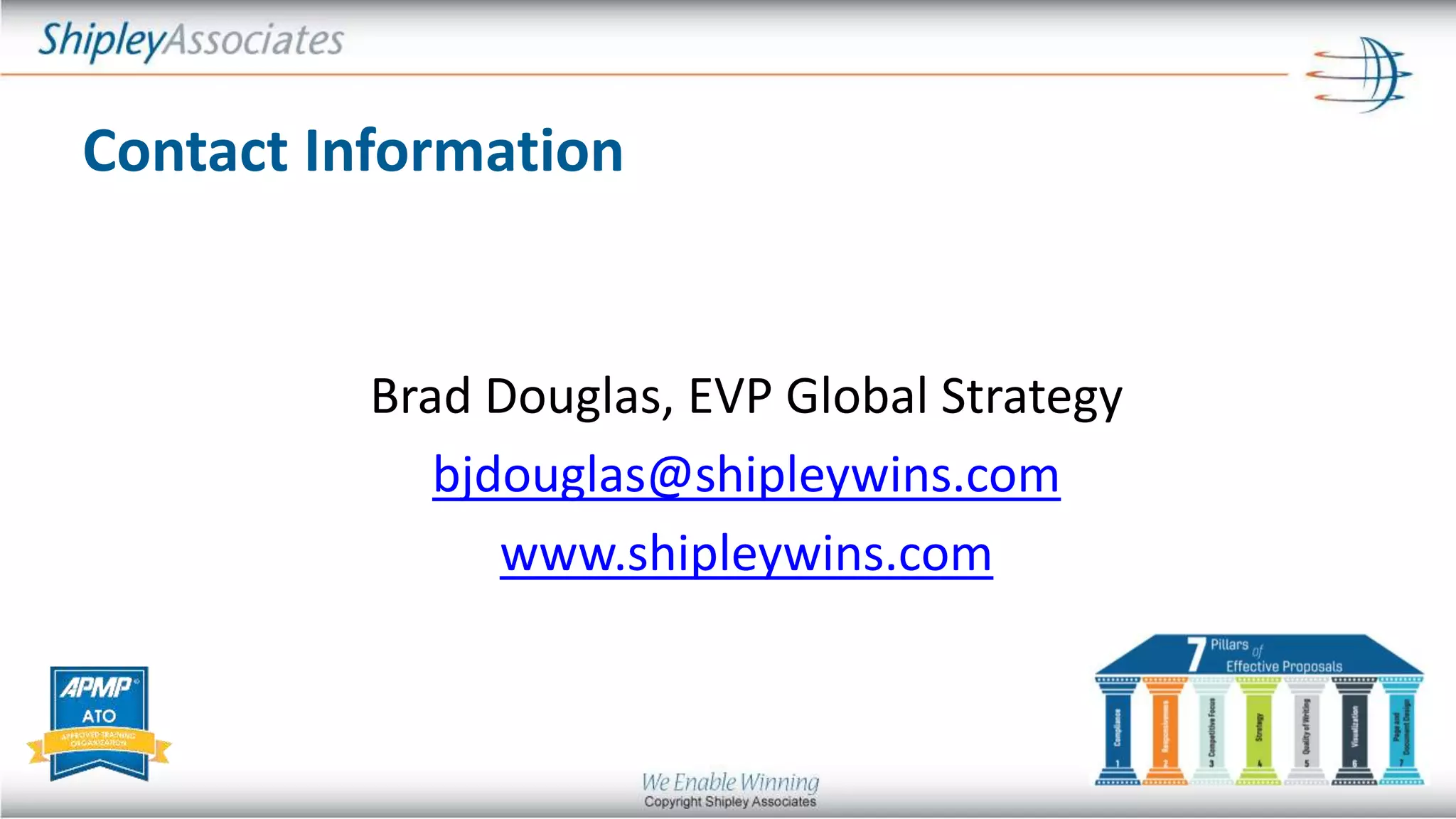 Session 5: Shipley Associates - 7 Pillars of Effective Proposals | PPTX