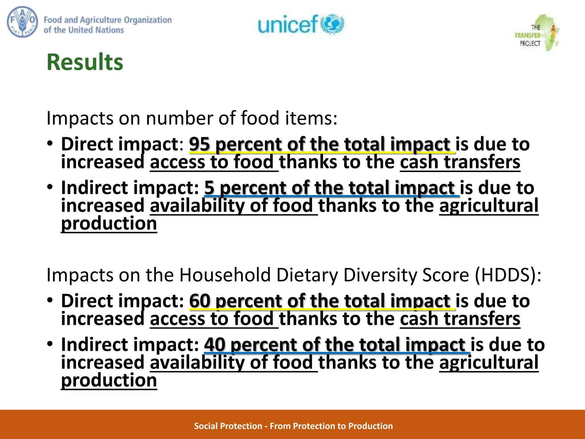 Direct & Indirect Impacts of an Unconditional Cash Transfer Programme ...