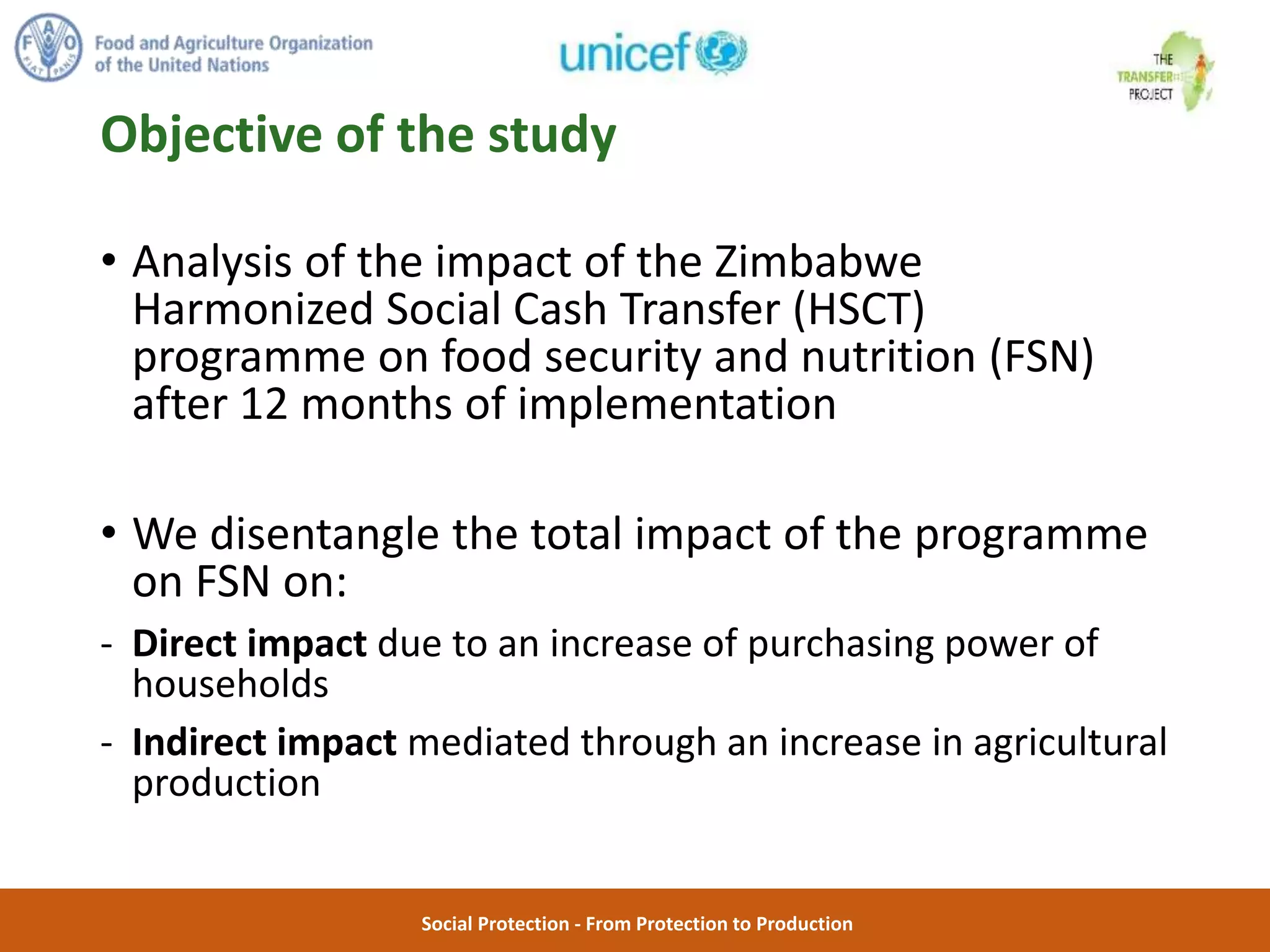 Direct & Indirect Impacts of an Unconditional Cash Transfer Programme ...