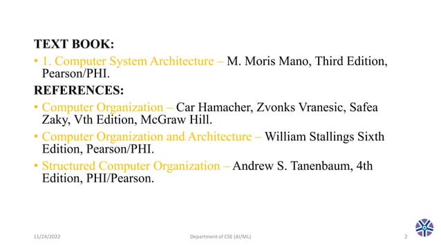 Cs304pccomputer Organization And Architecture Session 5 Basic Computer