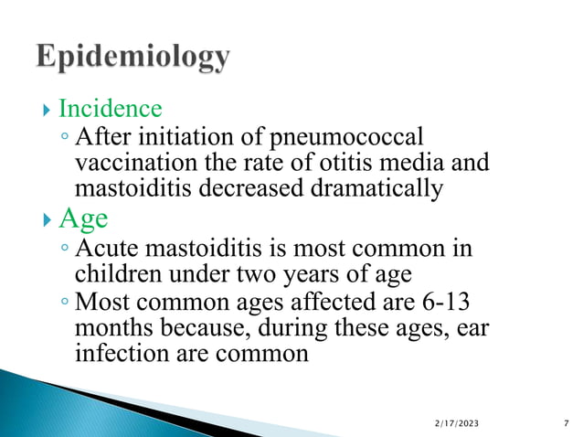Session 5 Mastoiditis.pptx | Ear, Nose and Throat Conditions | Diseases ...