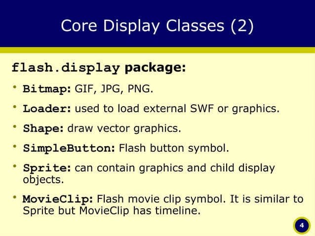 Actionscript 3 - Session 5 The Display Api And The Display List | PPT