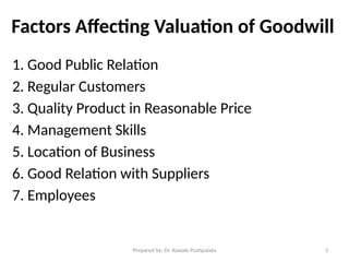 Session 5 Valuation of Goodwill of Partnership Firm | PPTX