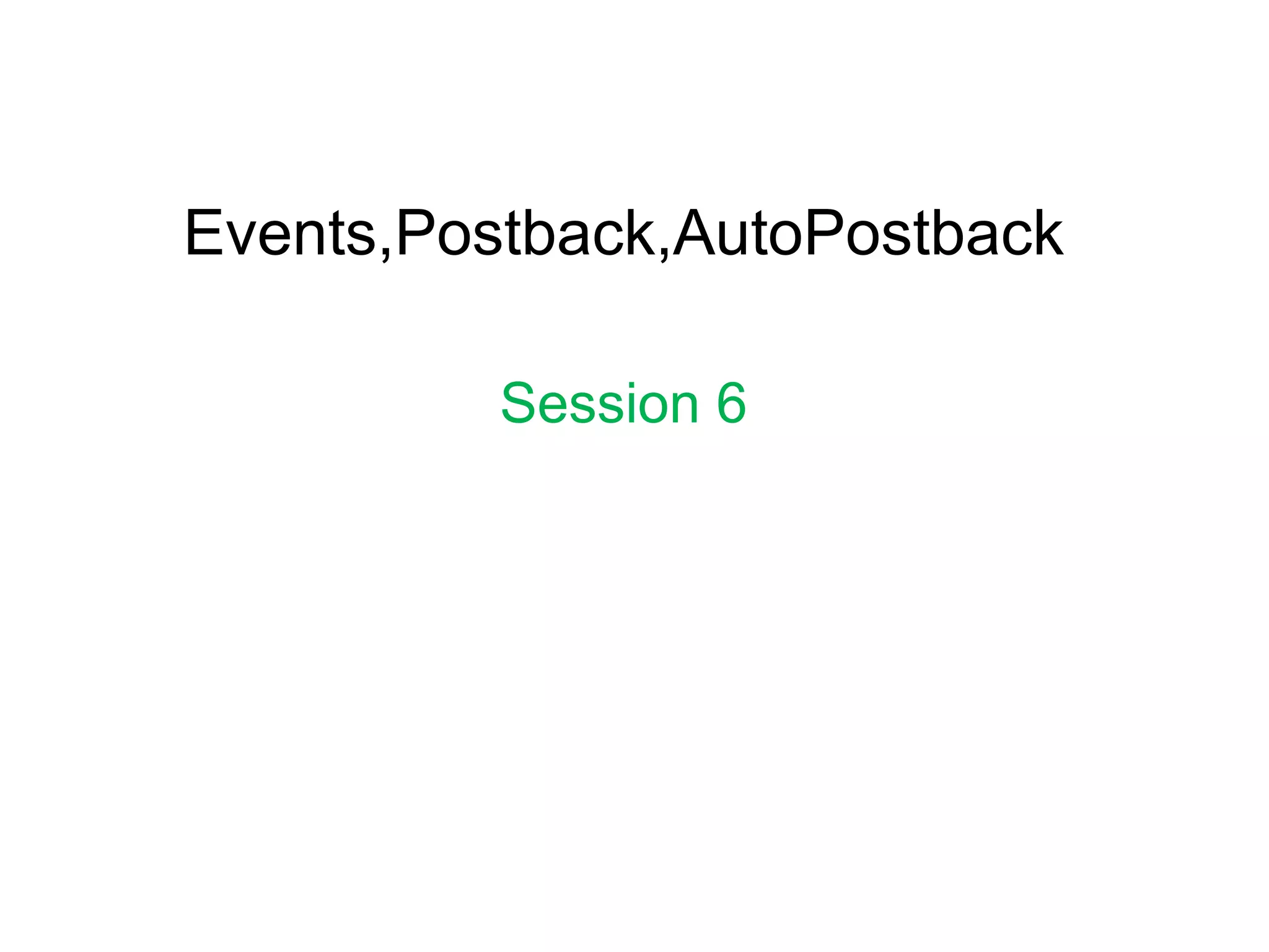 ASP.NET Session 6 | PPT