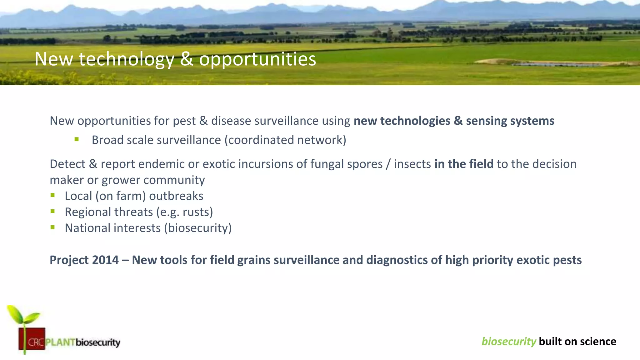 Session 6: New tools for field grains surveillance | PPT
