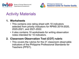 Session 6-8 Linking Observation Notes with COT Rating.pptx
