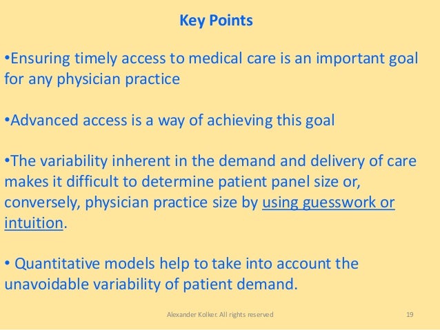 Primary care clinics-managing physician patient panels