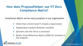 Session 6: ProposalHelper - Compliance Matrix: Boon or Curse? | PPTX