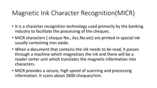 SESSION 6 - Input Devices - Optical Scanners and Magnetic Ink Character ...