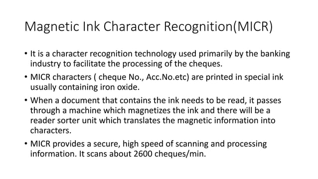 SESSION 6 - Input Devices - Optical Scanners and Magnetic Ink Character ...