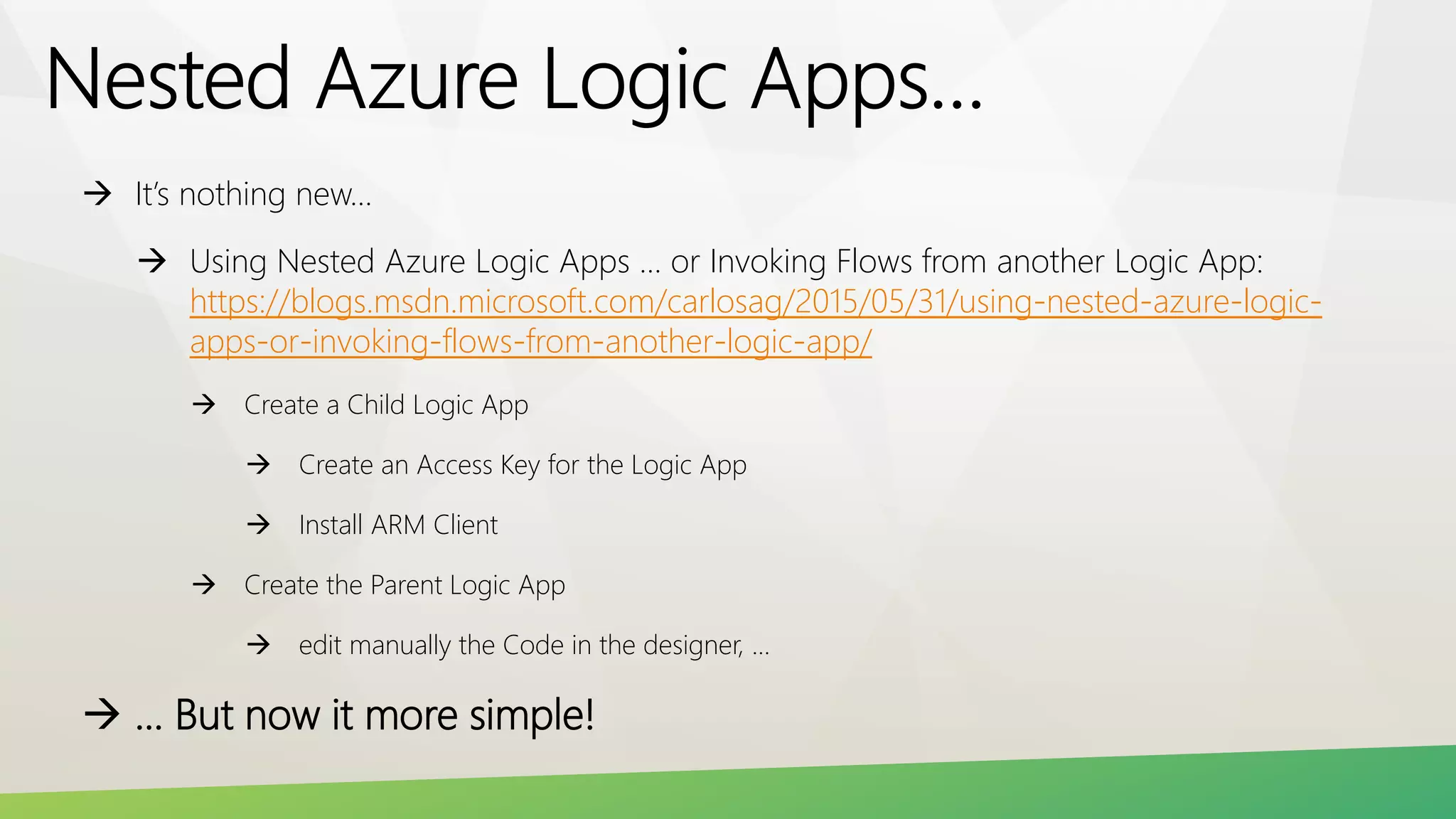 Creating reusable pieces in Logic Apps | PPTX