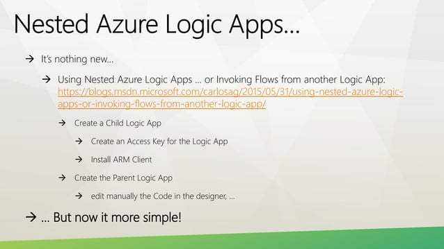 Creating reusable pieces in Logic Apps | PPTX