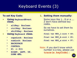 Actionscript 3 - Session 6 Interactivity | PPT | Computing | Technology & Computing