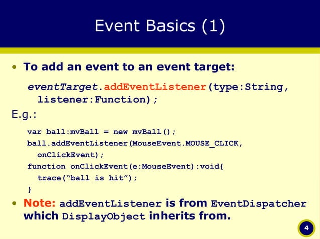 Actionscript 3 - Session 6 Interactivity | PPT