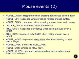 Actionscript 3 - Session 6 Interactivity | PPT | Computing | Technology ...