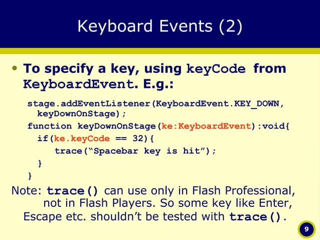 Actionscript 3 - Session 6 Interactivity | PPT