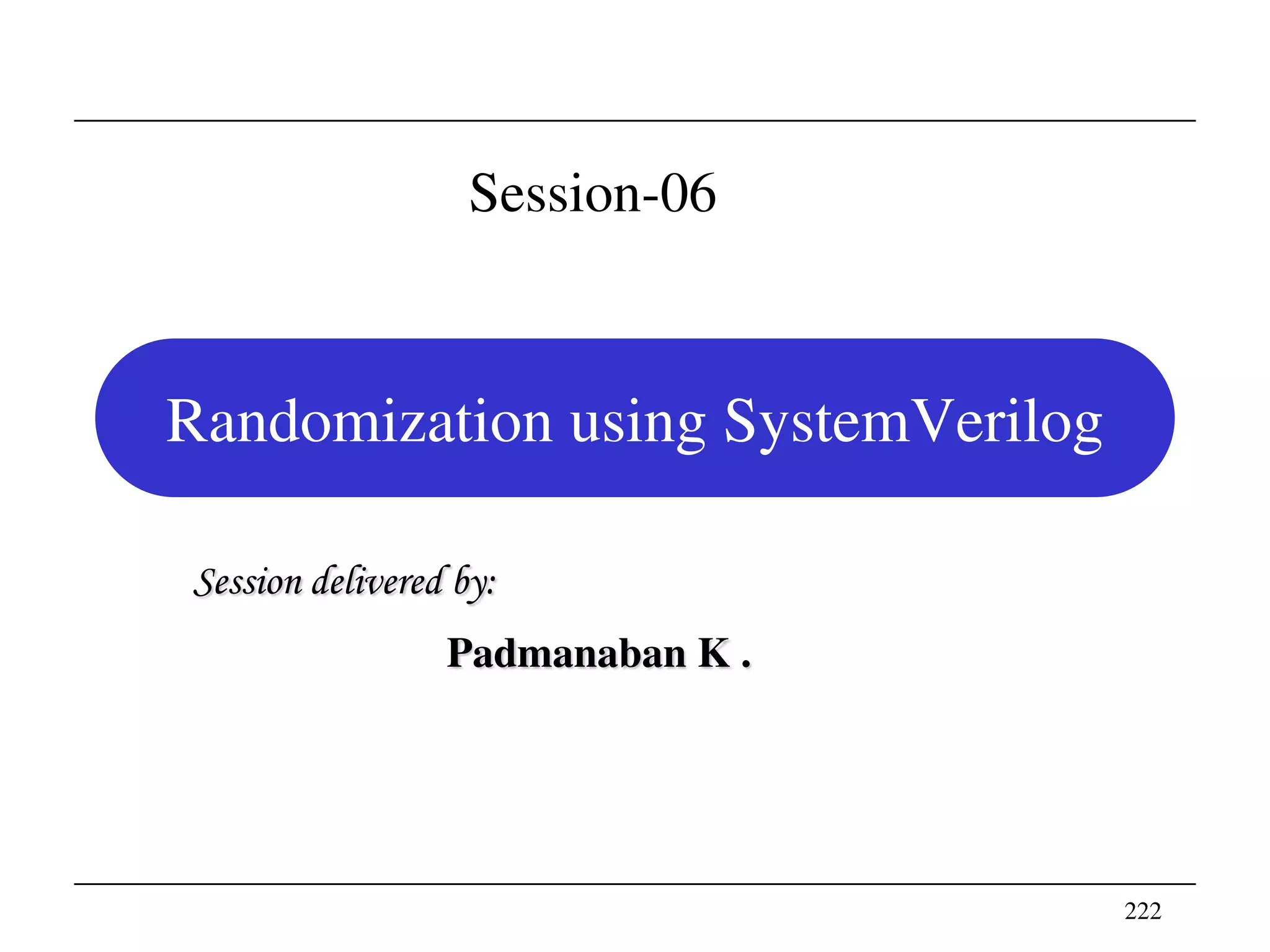 Session 6 sv_randomization | PDF