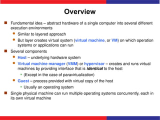 Session 6(Virtual Machine) in operating system | PPTX