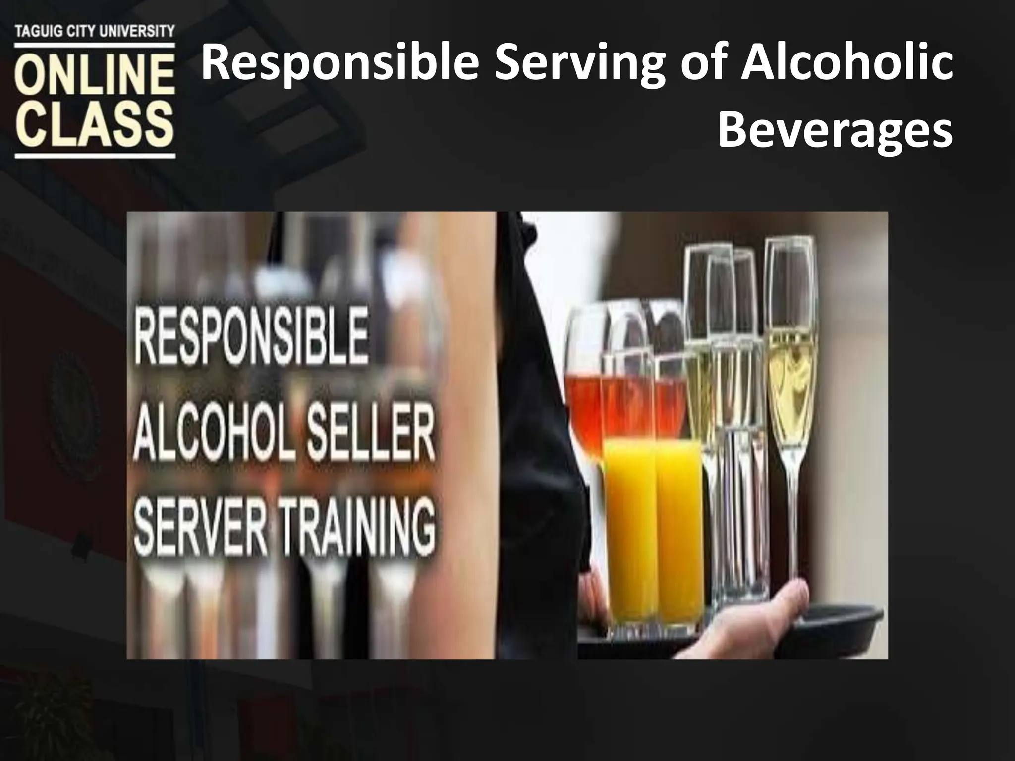 DEAL WITH/HANDLE INTOXICATED GUESTS IN BAR MANAGEMENT | PPTX