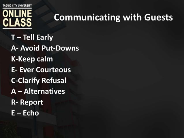 DEAL WITH/HANDLE INTOXICATED GUESTS IN BAR MANAGEMENT | PPTX ...