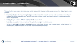 Digital Governance Master Programme. The Gov3.0 Master’s Curriculum | PDF