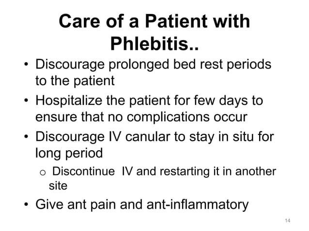Session 7_ Care of A Patient with Phlebitis.ppt | Blood Disorders ...