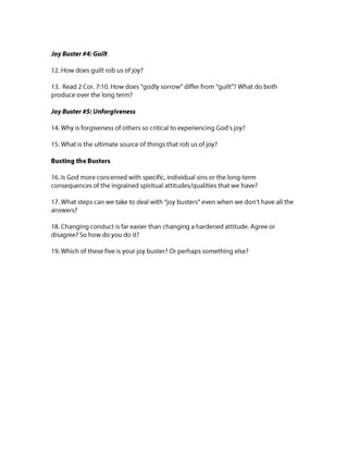 Session 7: Joy Busters (Questions) | DOCX