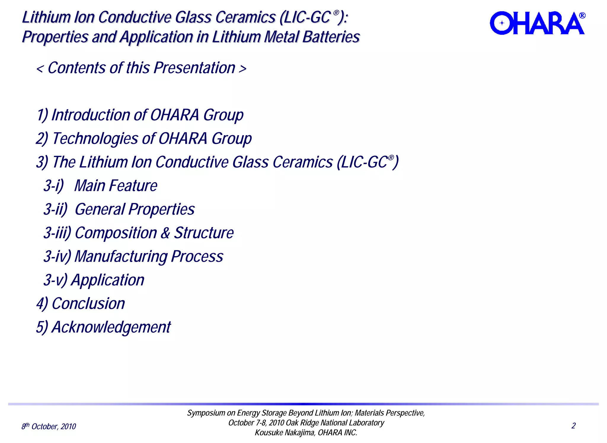Lithium Ion Conductive Glass Ceramics | PDF
