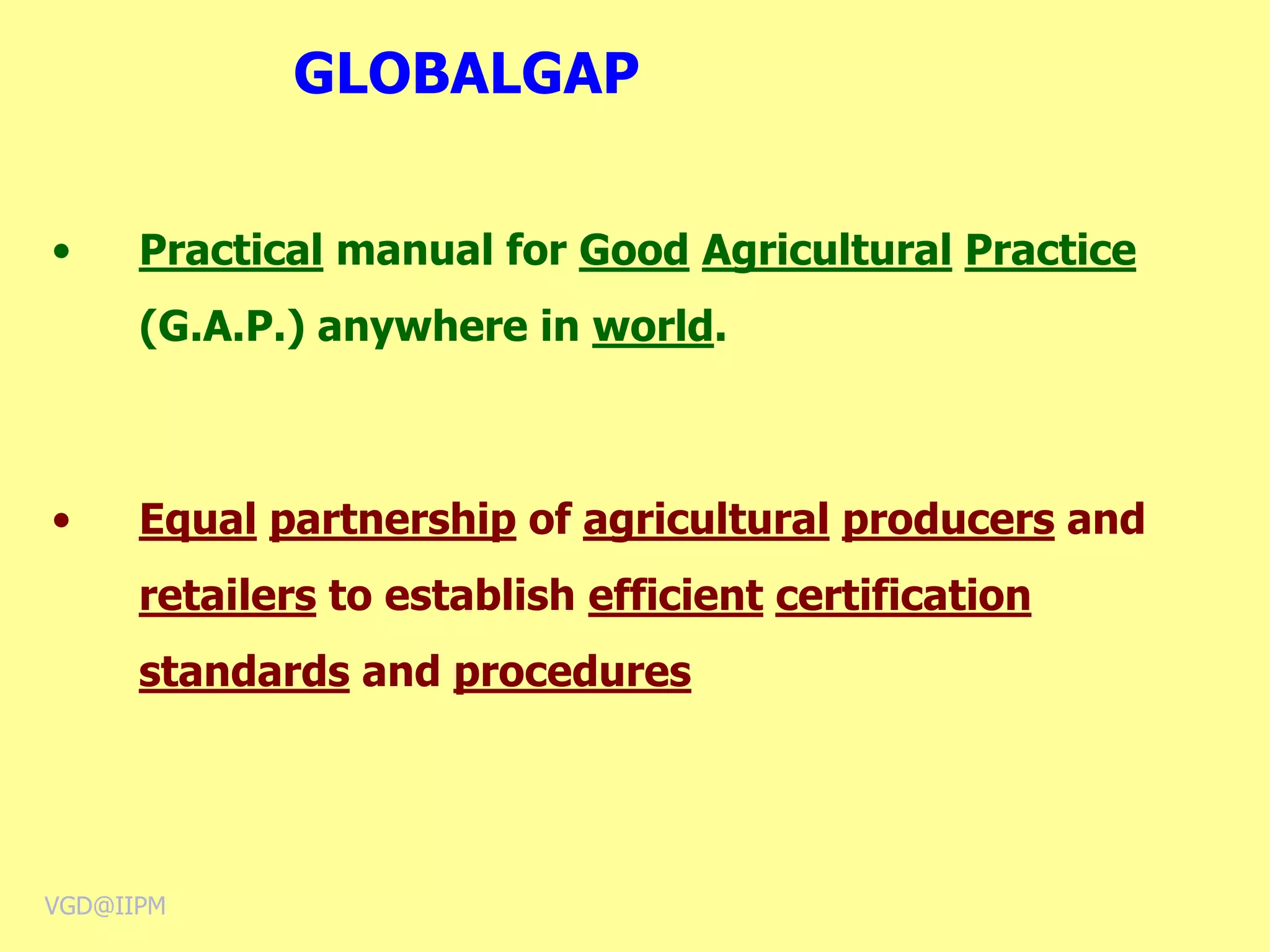 Globalgap And Certification for Agribusiness | PPTX