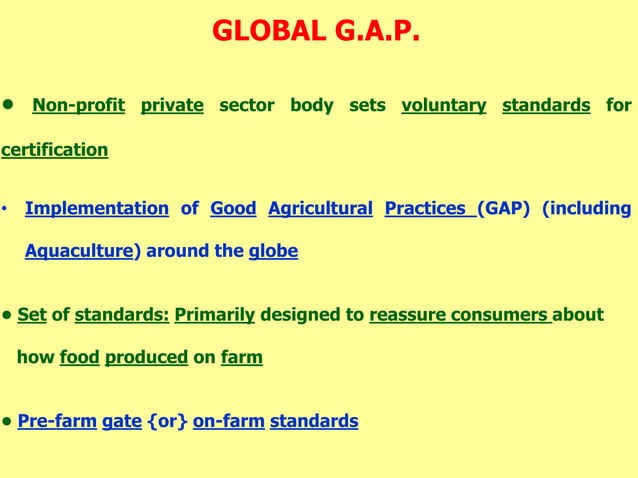 Globalgap And Certification for Agribusiness | PPTX | Agriculture | Industries