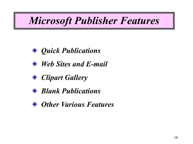 SESSION on Microsoft Publisher applications | PPT