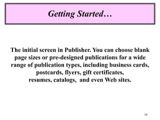 SESSION on Microsoft Publisher applications | PPT | Free Download