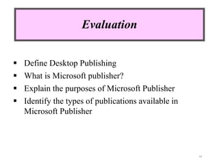 SESSION on Microsoft Publisher applications | PPT