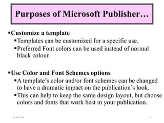 SESSION on Microsoft Publisher applications | PPT