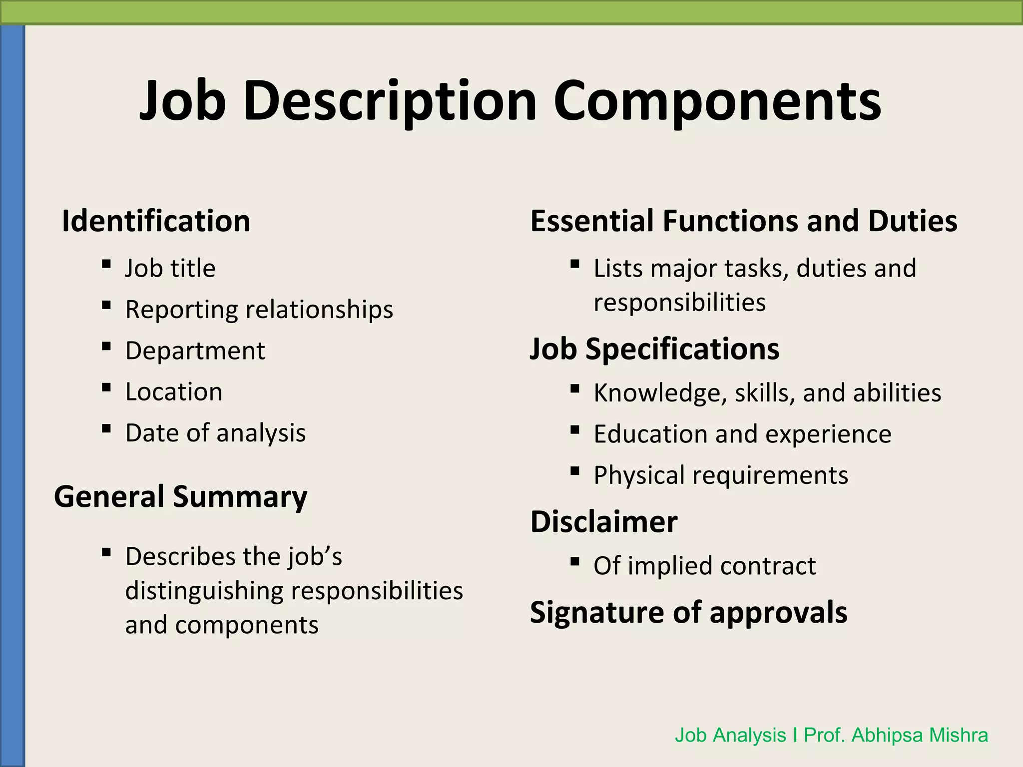 Job Analysis and Job Description | PPT