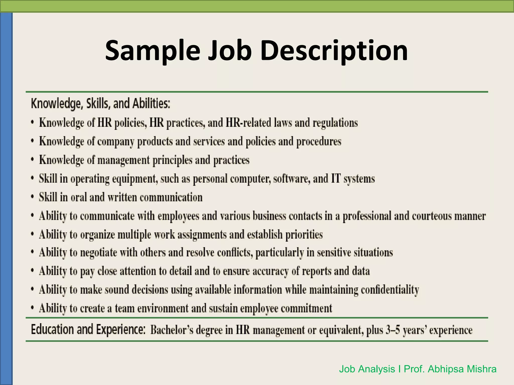 Job Analysis and Job Description | PPT