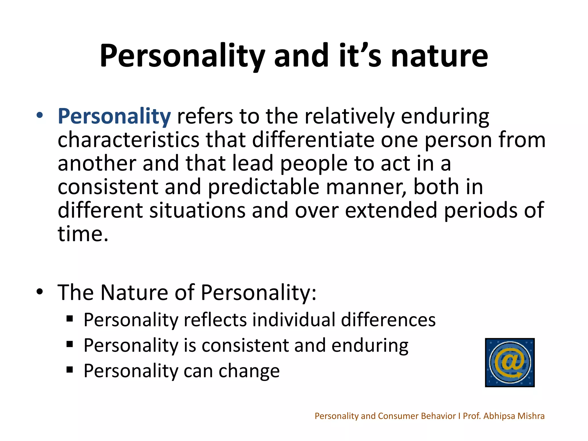 Personality and consumer behavior | PPTX