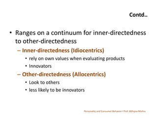 Personality and consumer behavior | PPTX