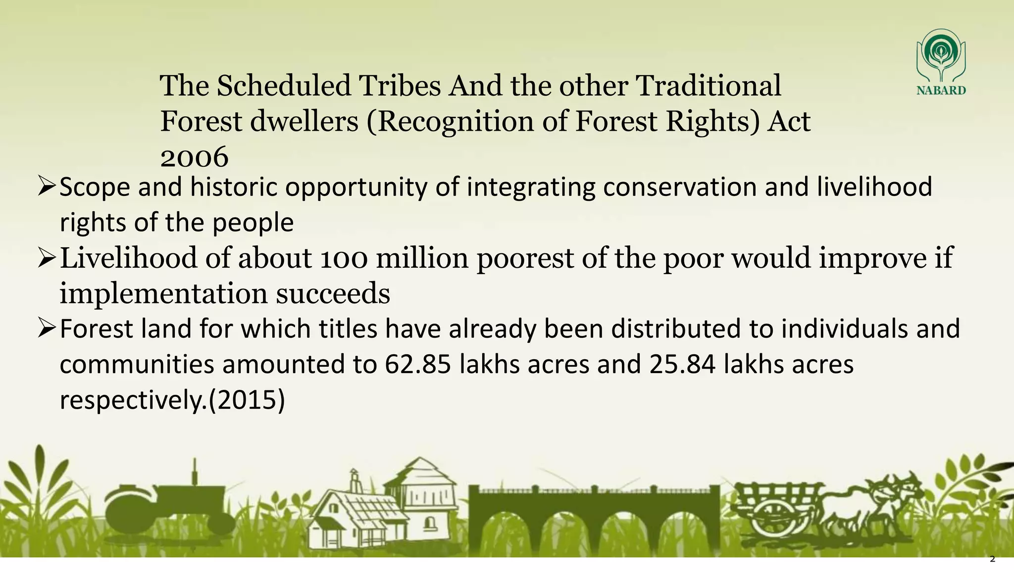 FOREST RIGHTS ACT AND LIVELIHOOD | PPT