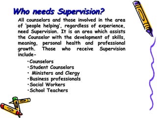 PROFESSIONAL SUPERVISION | PPT