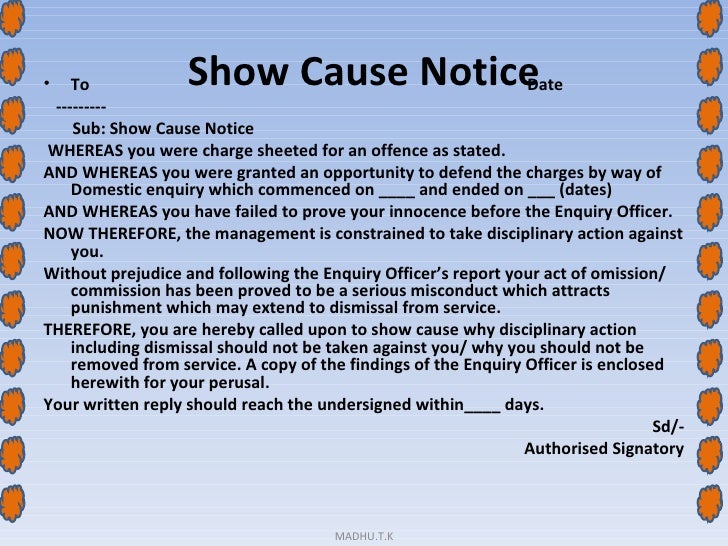 Show cause notice format - industryfer