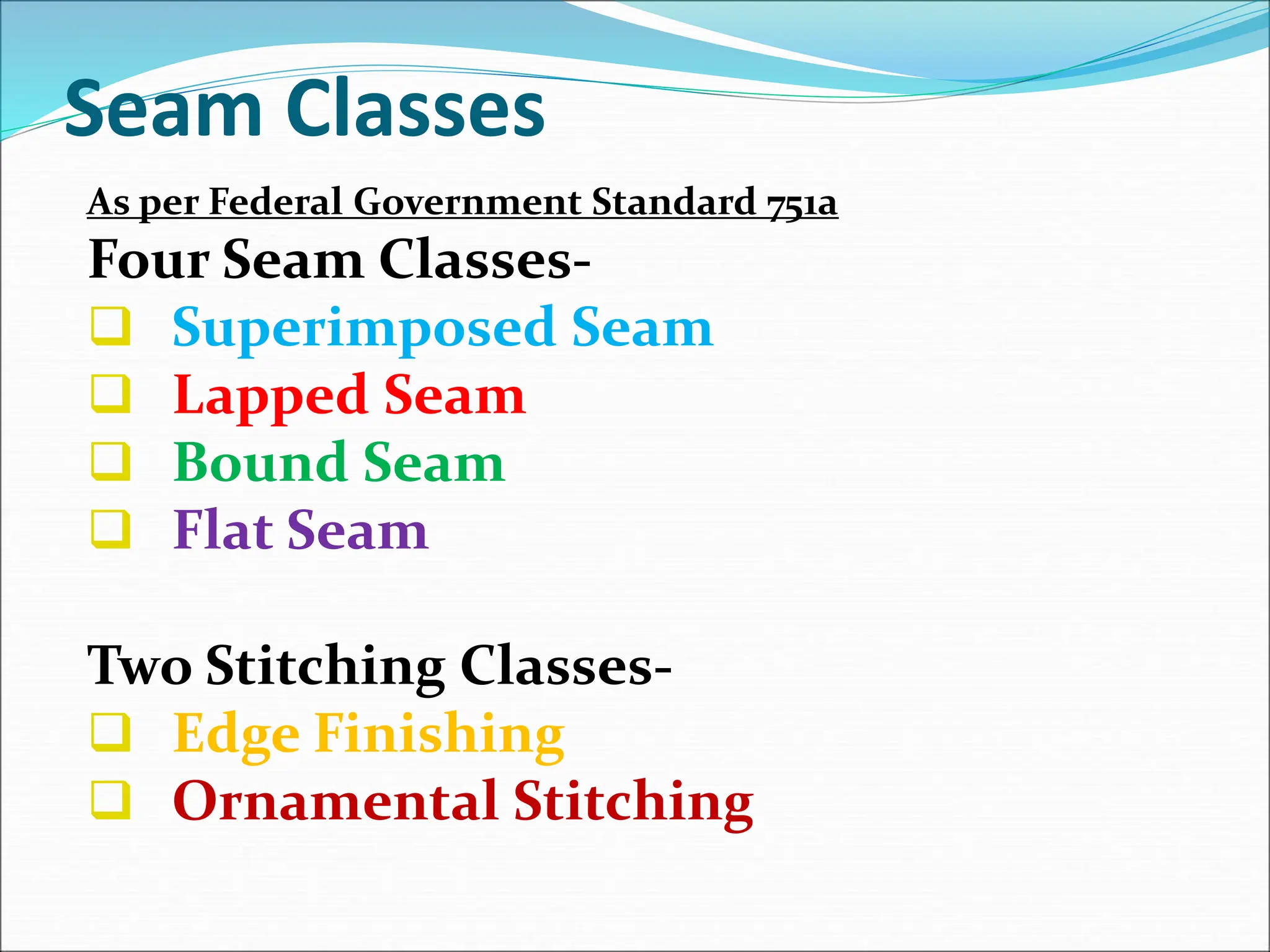 session 9 - garment SEAM CLASSIFICATION.ppt