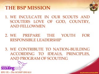 Basic Training Course for Troop: Session 9 - The Scout Ideals.ppt ...